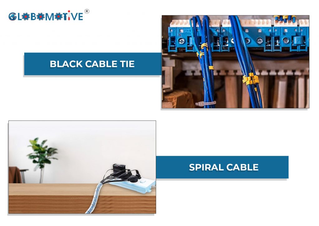GLOBOMOTIVE Cable Management Kit- 100 pcs: Cable Ties & Tag Tie pack ...